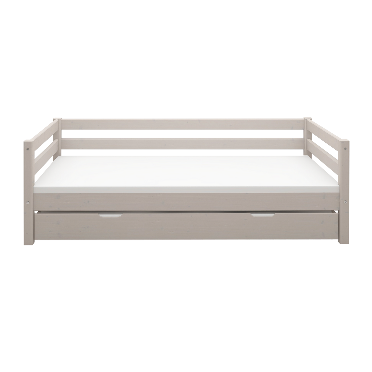 Eenpersoonsbed met uittrekbed, 90x200 cm, Grijs – FLEXA